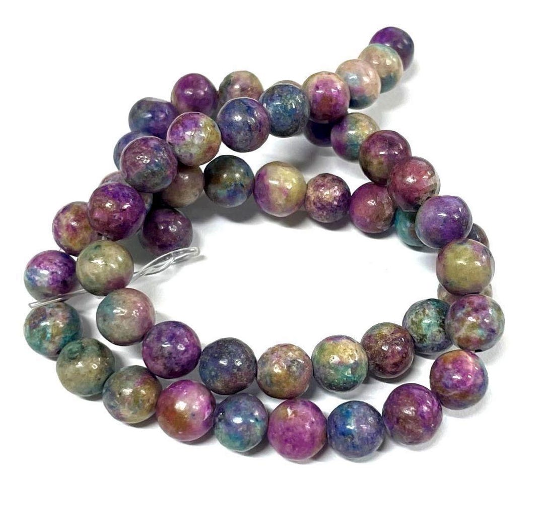 1 Strand of Natural Purple Calcite 8mm Round Natural Stone Beads (no ...