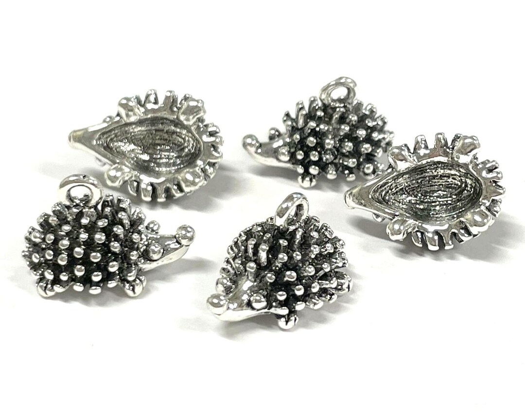 Antique Silver Plated Hedgehog Charms: 3D Pendants - 5pcs (no.cm018) - Etsy