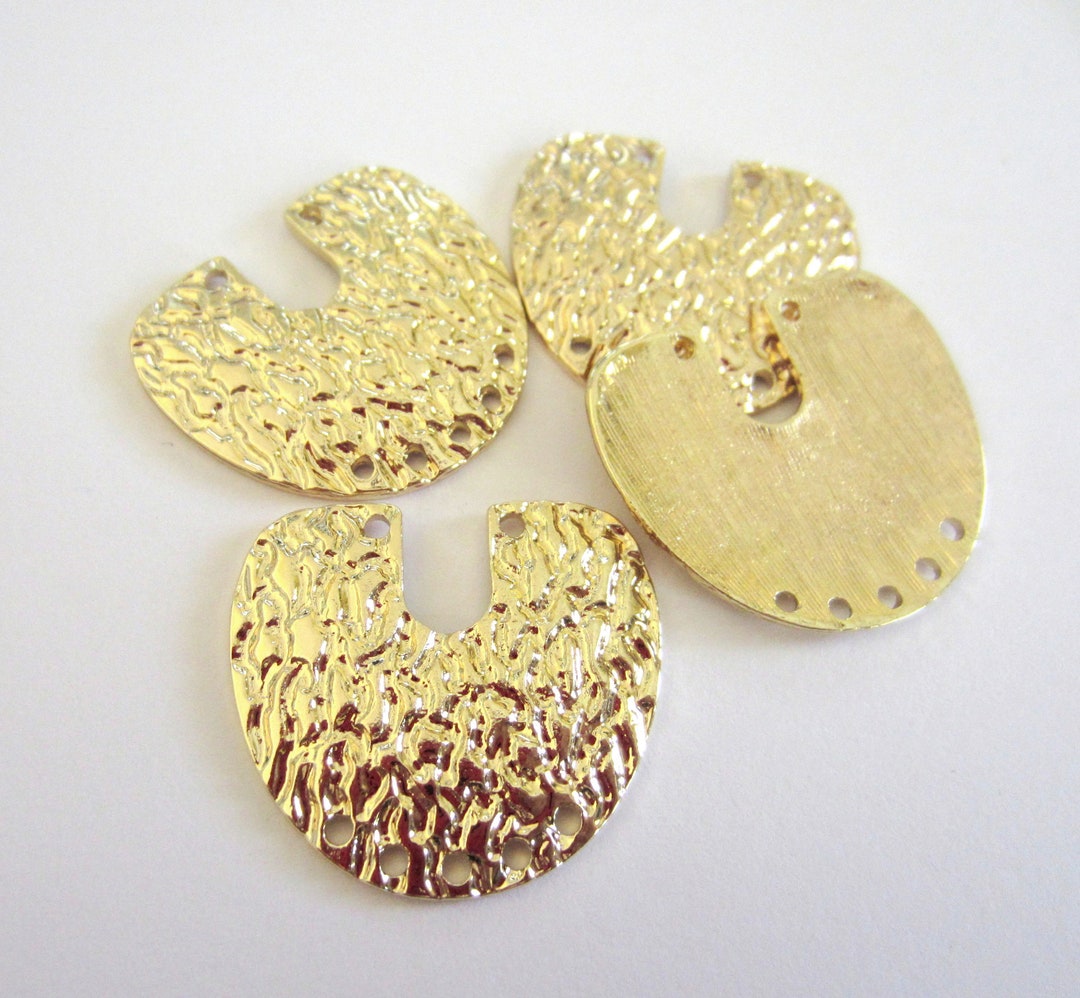 2pcs of KC Gold Plated U-shaped Hammered Connectors(no. GLK1180) - Etsy