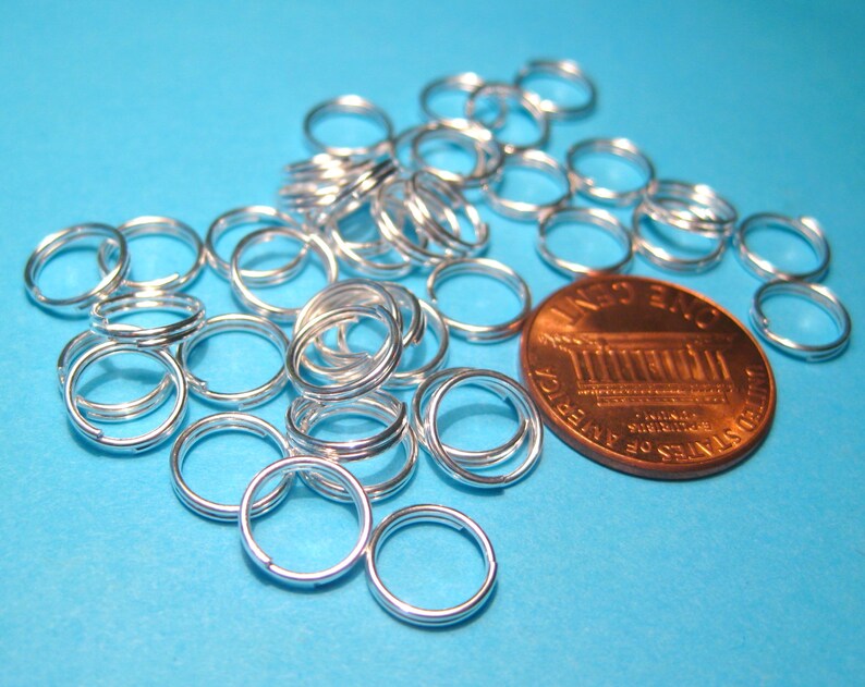 100pcs Bright Silver Plated Double Loops Split Open Jump Rings 8mm (no ...