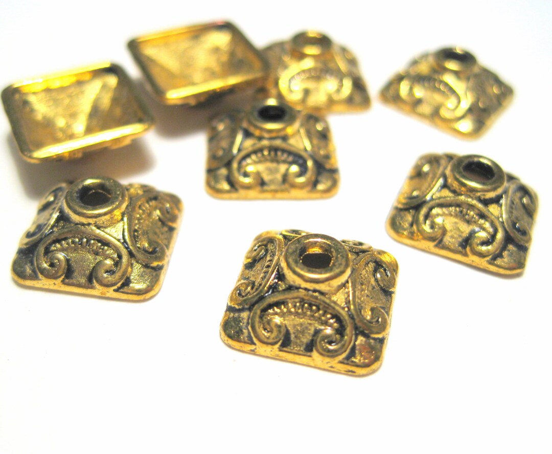 20pcs of Antique Gold Square Bead Caps 10x4mm(no. GCP1101) - Etsy
