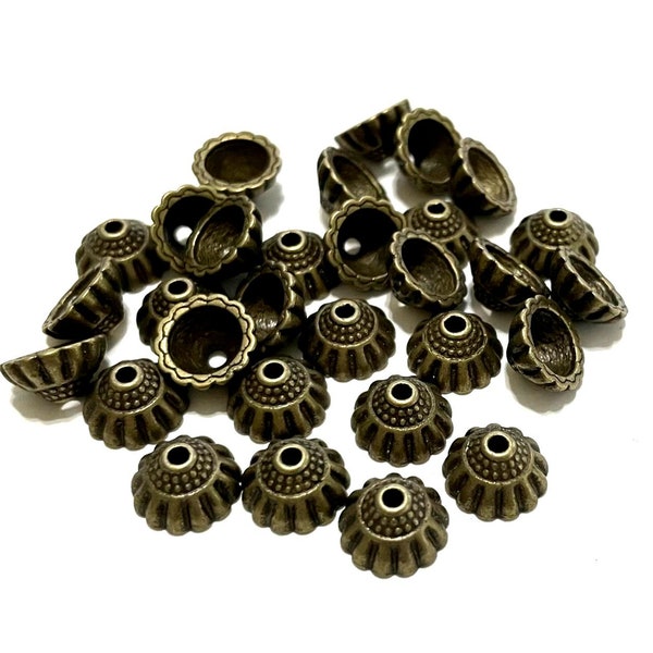 Bronze Bead Caps - Etsy