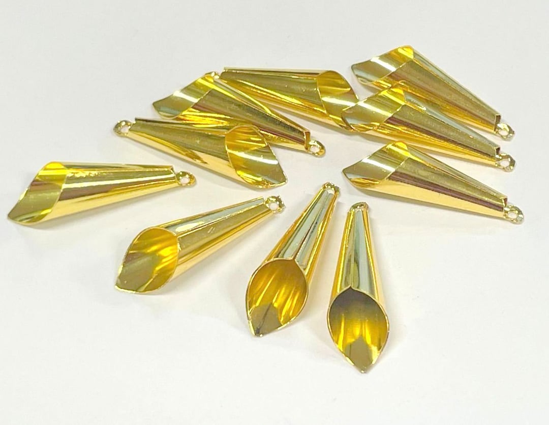 20 Gold Tone Folded Cone Tassel Caps Iron Bead Caps(no. GCP1137A) - Etsy