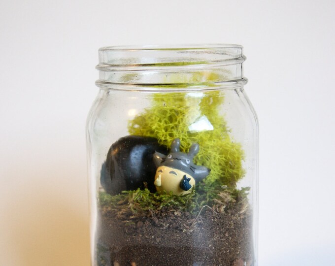 Medium Totoro Studio Ghibli Mason Jar Terrarium My Neighbor - Etsy