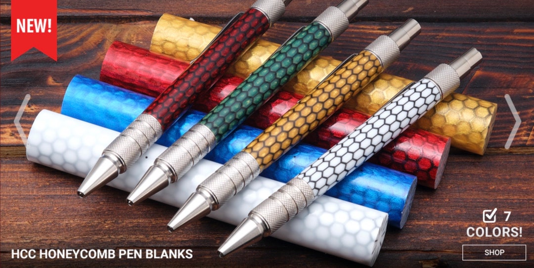 Honeycomb Pen Blanks 3d-printed With UV Resin, Then High Pressure Cast ...