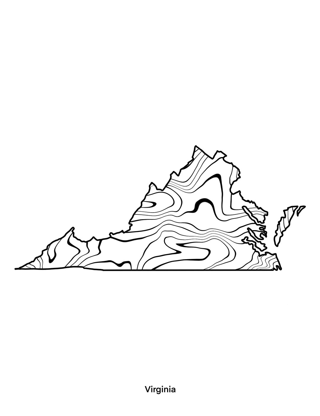 Virginia Printable Coloring Page - Etsy