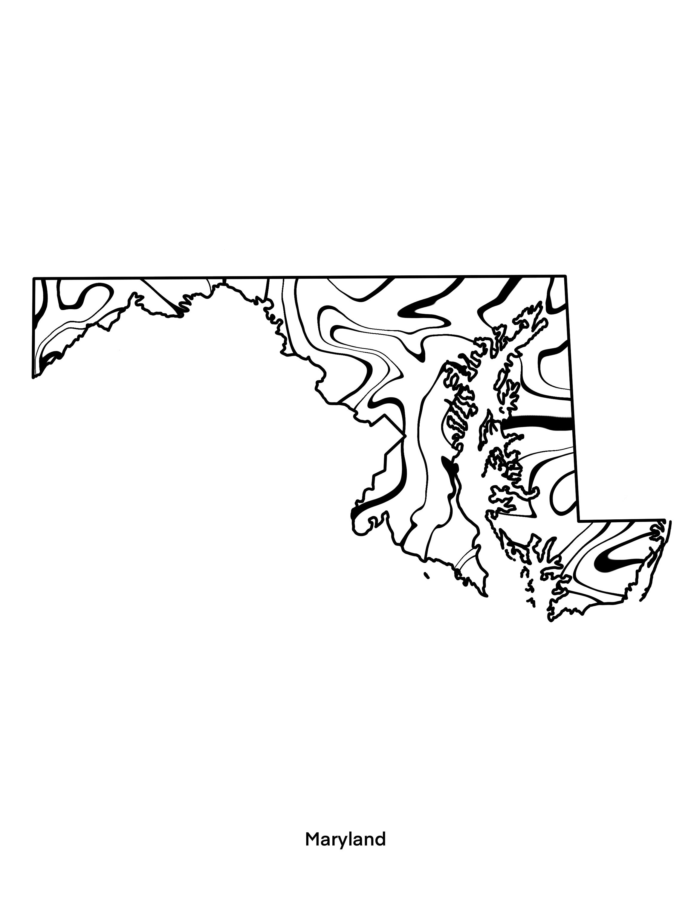 Maryland Printable Coloring Page - Etsy