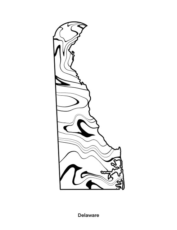 Delaware Printable Coloring Page | Etsy