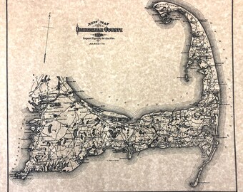 Cape Cod Antique Map - Etsy