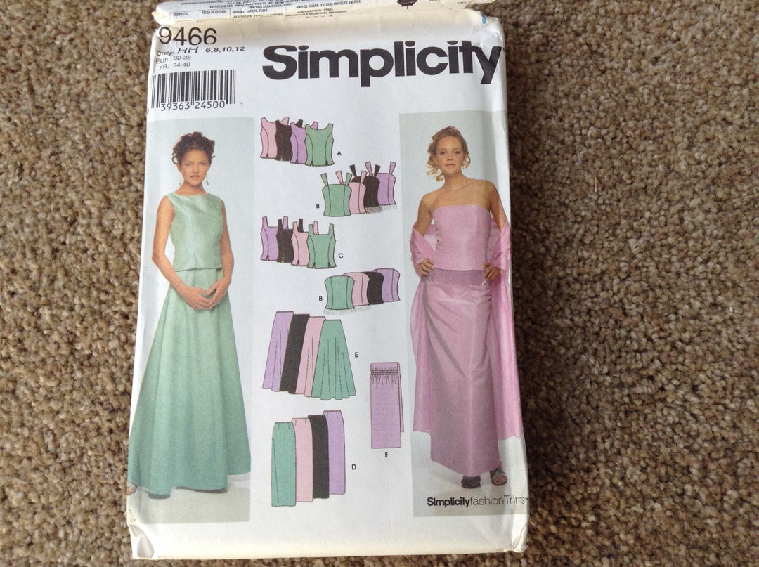 Simplicity 9466 Ladies Wedding Dress /bridesmaid Dress 6-8 -10-12 Uncut ...