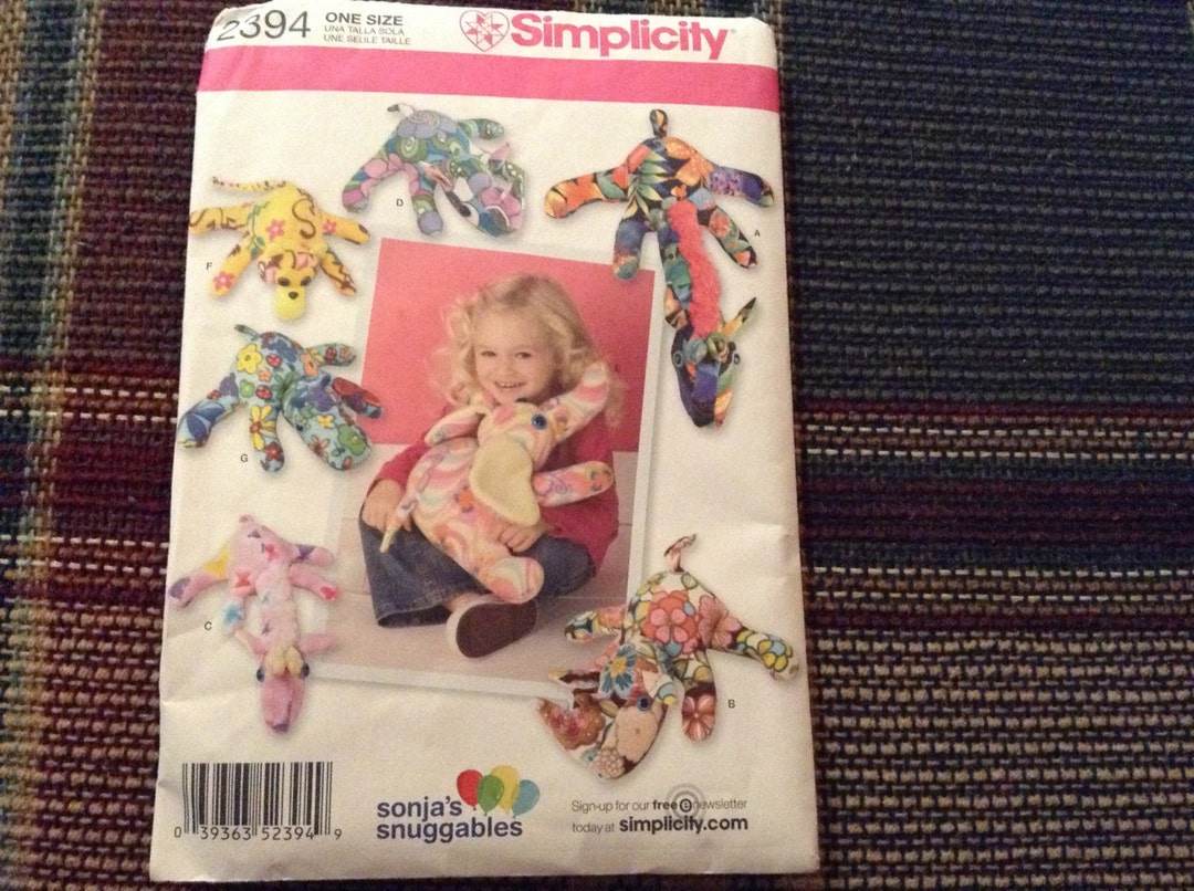 Simplicity Stuffed Animals Boy or Girl New Uncut - Etsy
