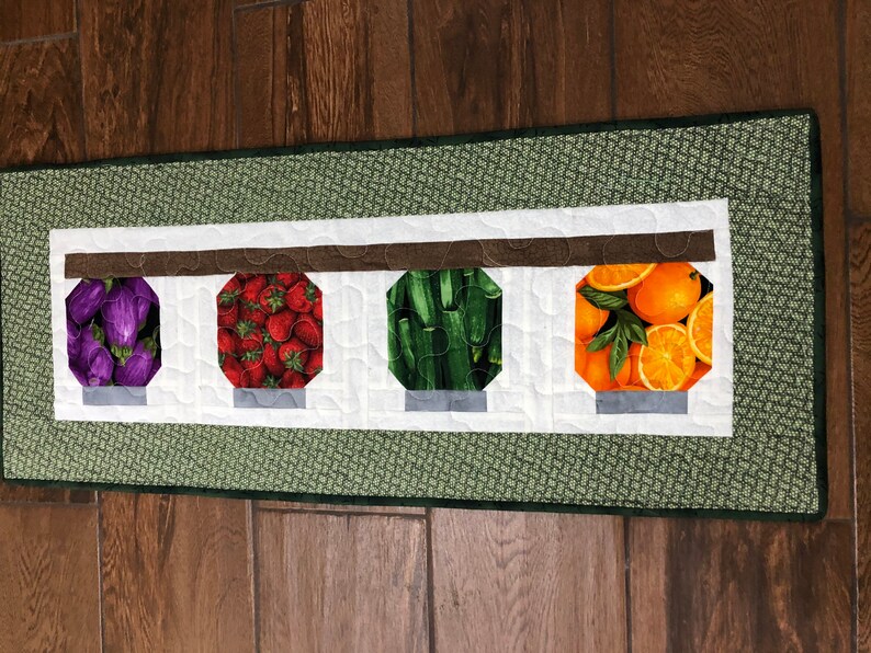 Vegetables and Fruit Jars Table Runner - Etsy
