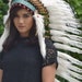 Natural Red Indian Headdress Replica Made With Dyed Feathers and Beads ...