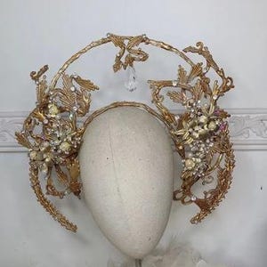 Angel Halo Crown, Gold Halo Crown With Angel Wings, Goddess Crown ...