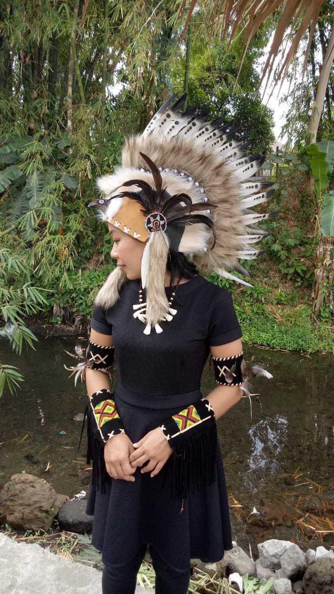 Feather Headdress, American Indian Style Mohawk, Handmade Headband - Etsy