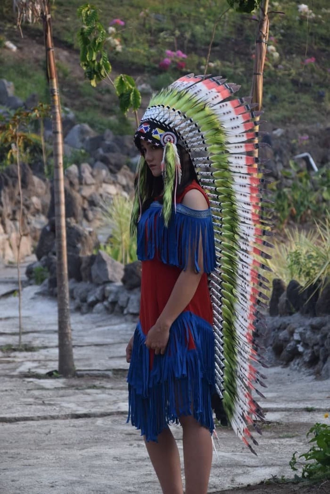 Eagle Feather Headdress, Female Native American Headdress, Aztec ...