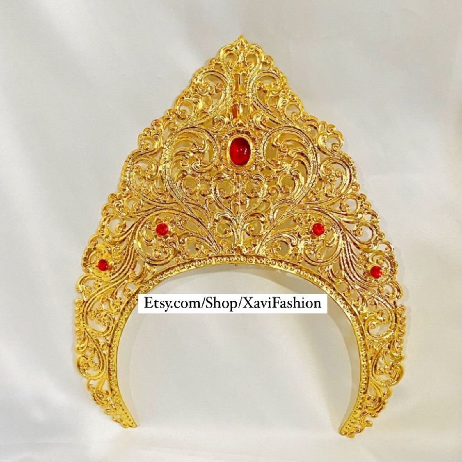 Balinese Bride Crown: Gold Wedding Tiara, Handmade Headwear - Etsy