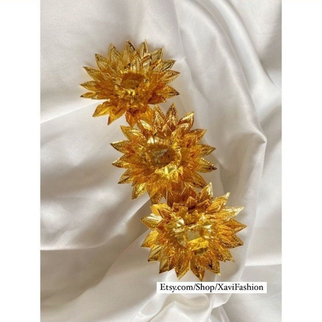 Flower Gold Crown Flower Gold Wedding Headpiece Headband Fairy Flower ...