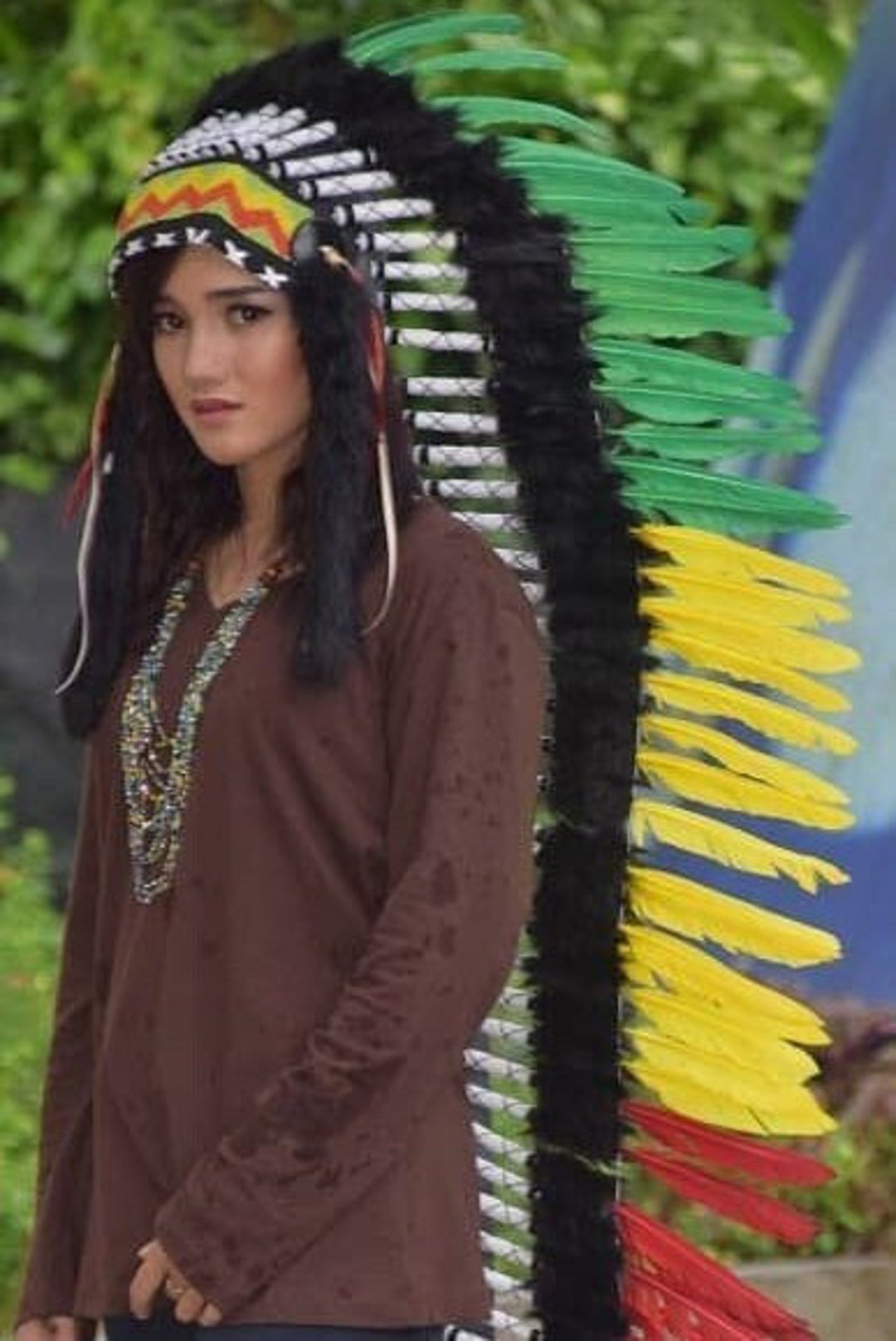 Indian Reggae Colors Indian Headdress Indian Native American - Etsy