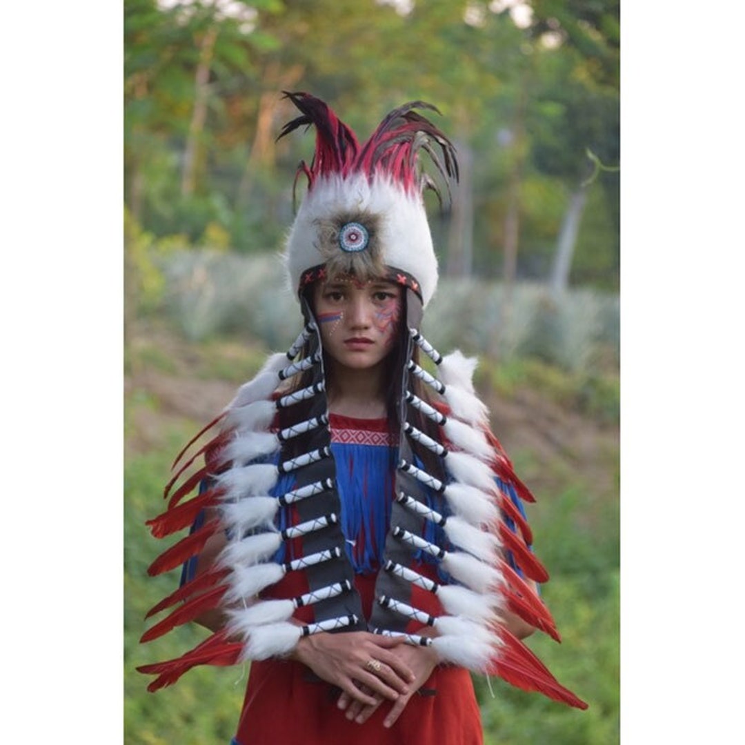 Red Mohawk Indian Mohawk Headdress Gifts for Her Mohawk Headdress ...