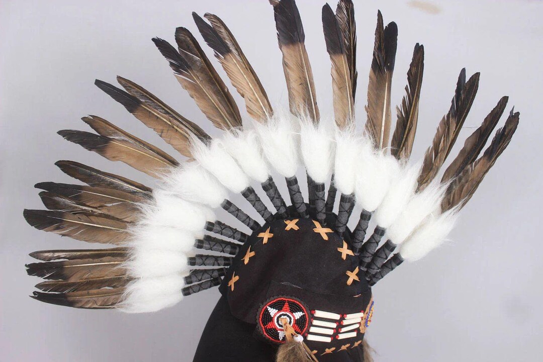 Authentic Mohawk Indian Headdress, Feathered Native American Inspired ...
