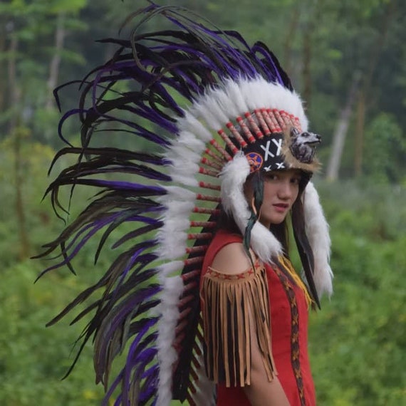 Native American Chief Headdress Skull