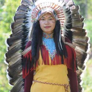 WOMEN Comanche Long Handmade Headdress, Headband Exotic Turkey Feathers ...