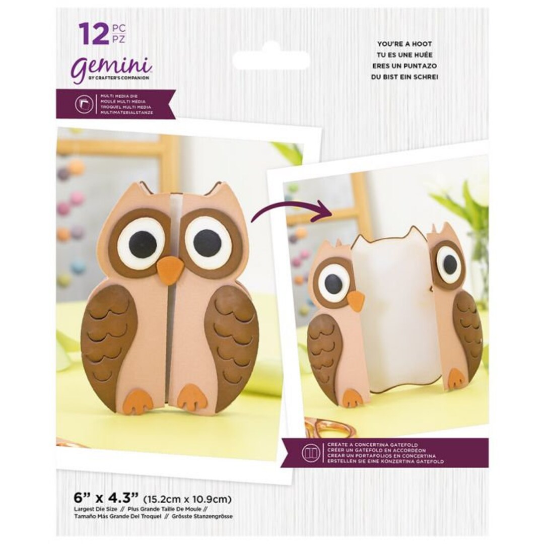 Gemini Create a Card Die your Are a Hoot Owl Shaped Gatefold Crafter's ...