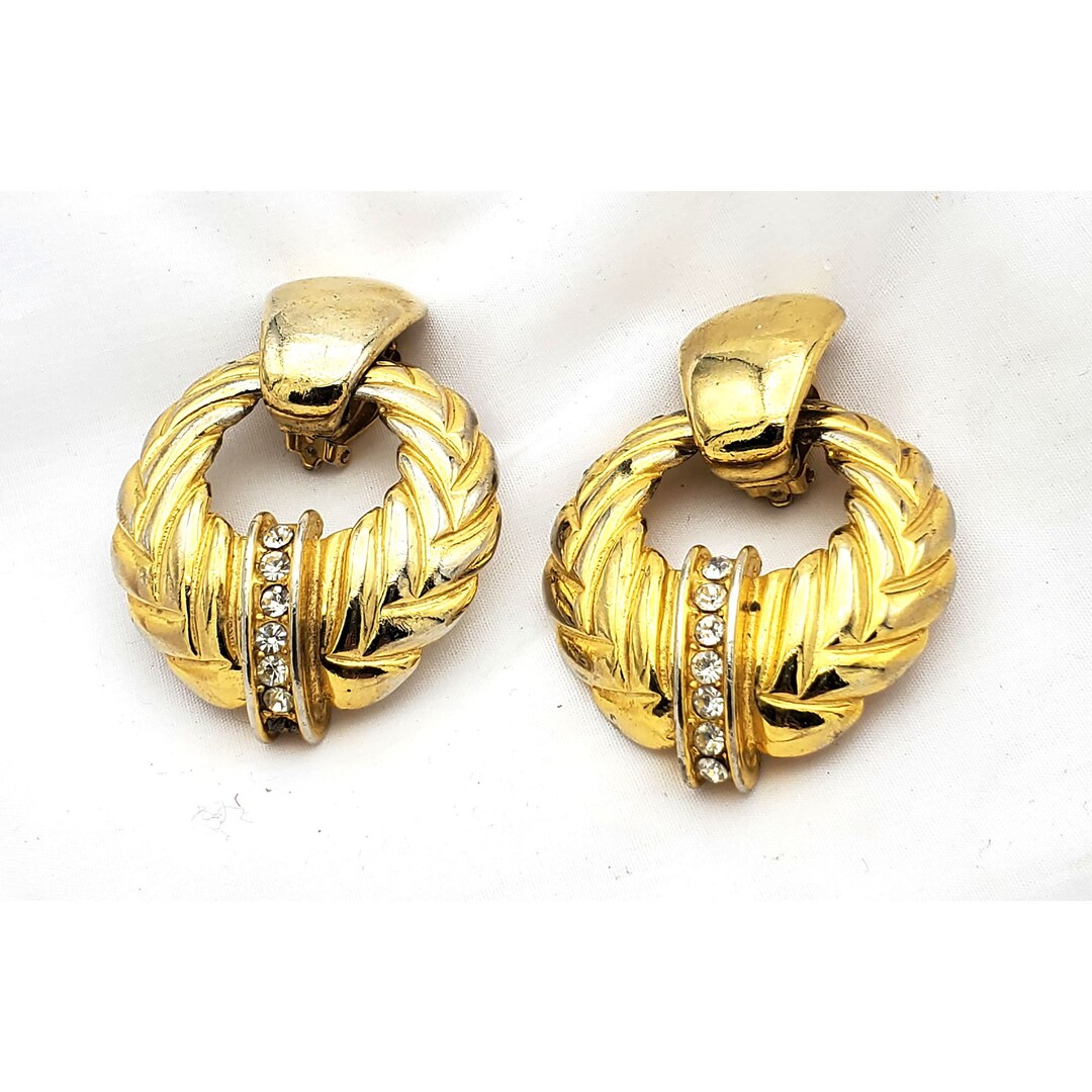 Vintage F W Lambert Drop Gold tono4 con clip de cristales - Etsy España