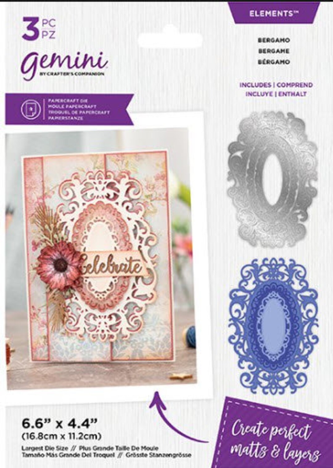 Crafter's Companion Gemini Paper Craft Die Begamo Intricate Oval Frame ...