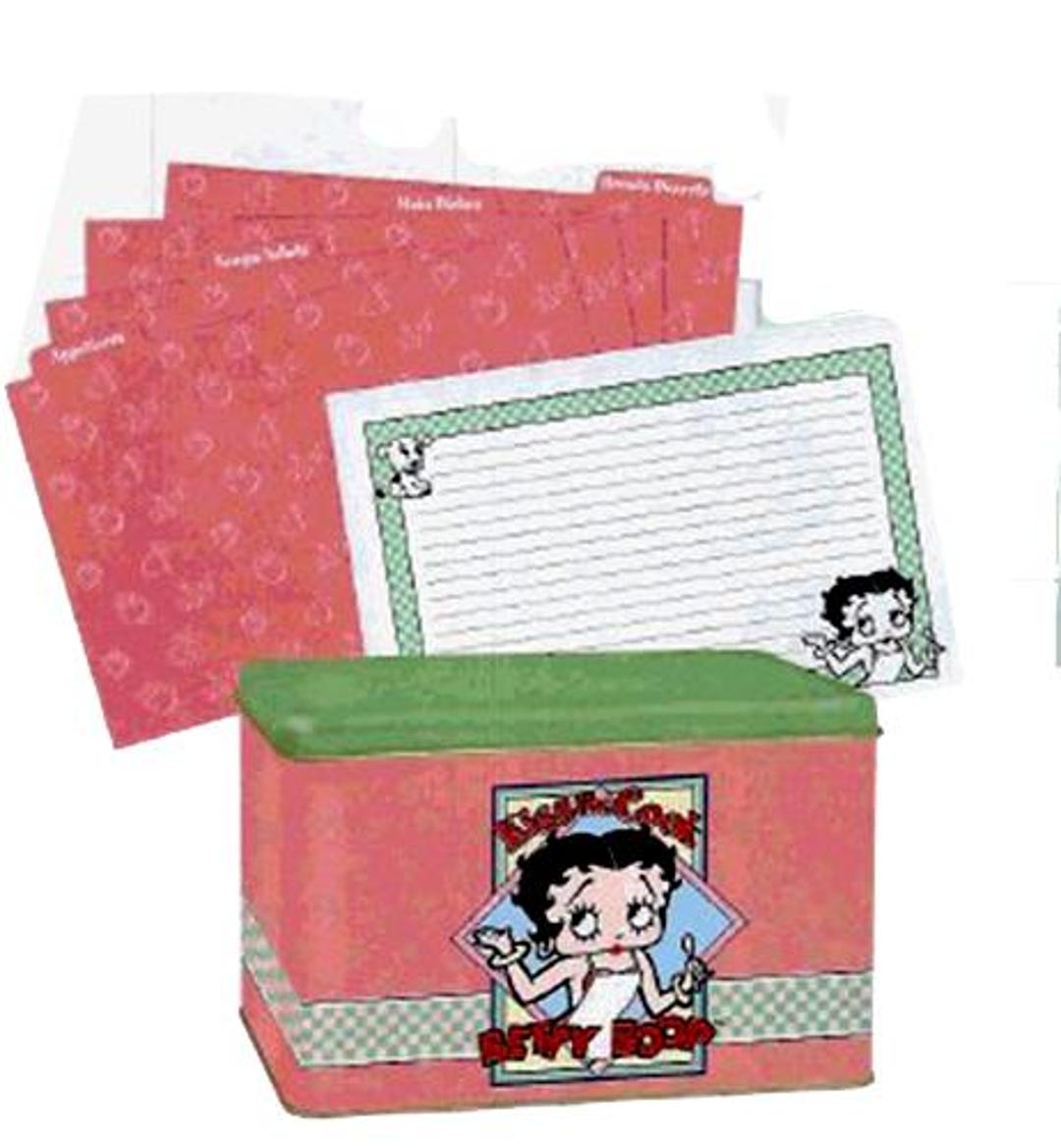Betty Boop Vintage Recipe Tin With Dividers and Cards Kiss the Cook ...