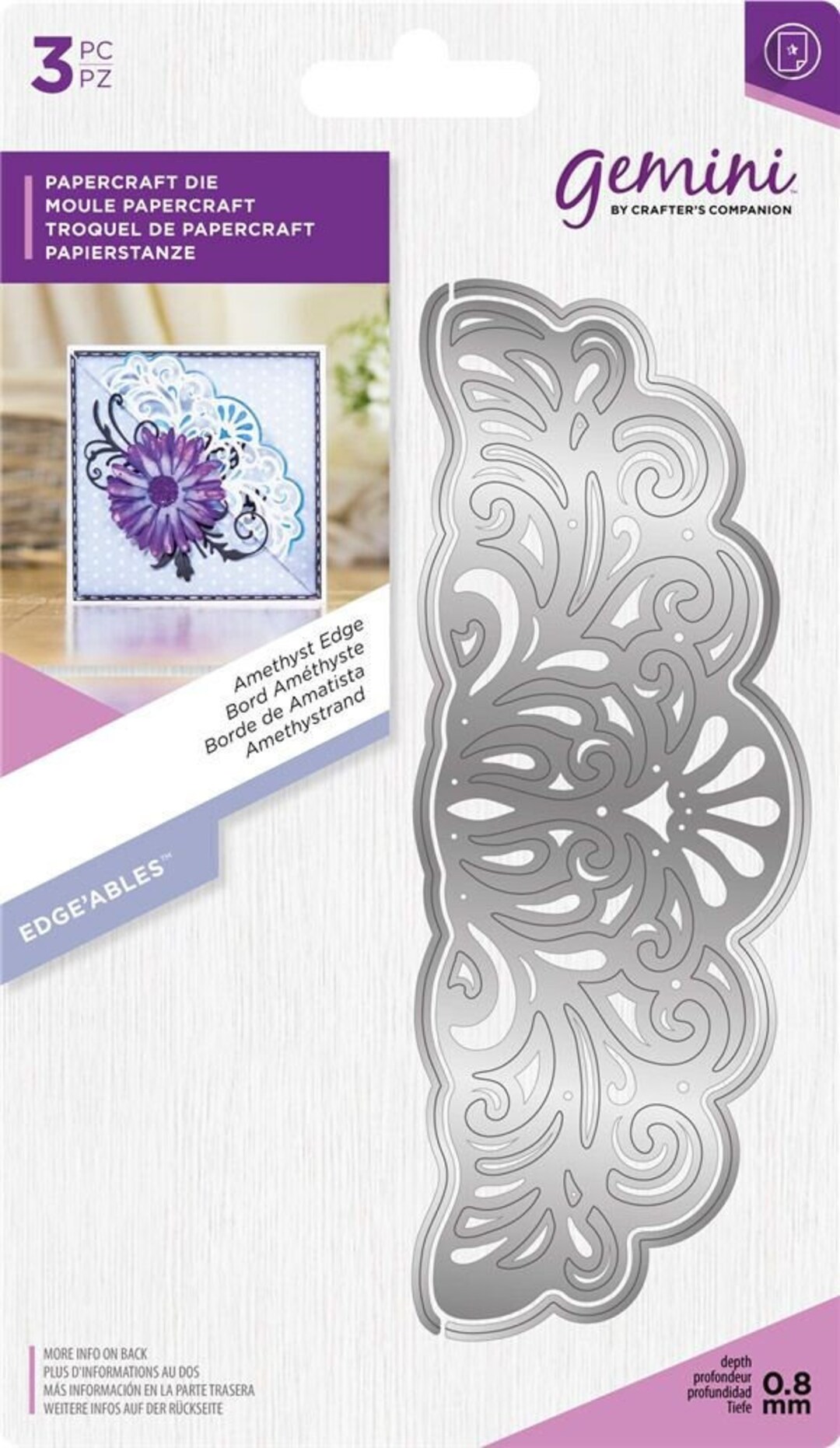 Crafter's Companion Gemini Paper Craft Die Amethyst Edge 3 Pieces - Etsy