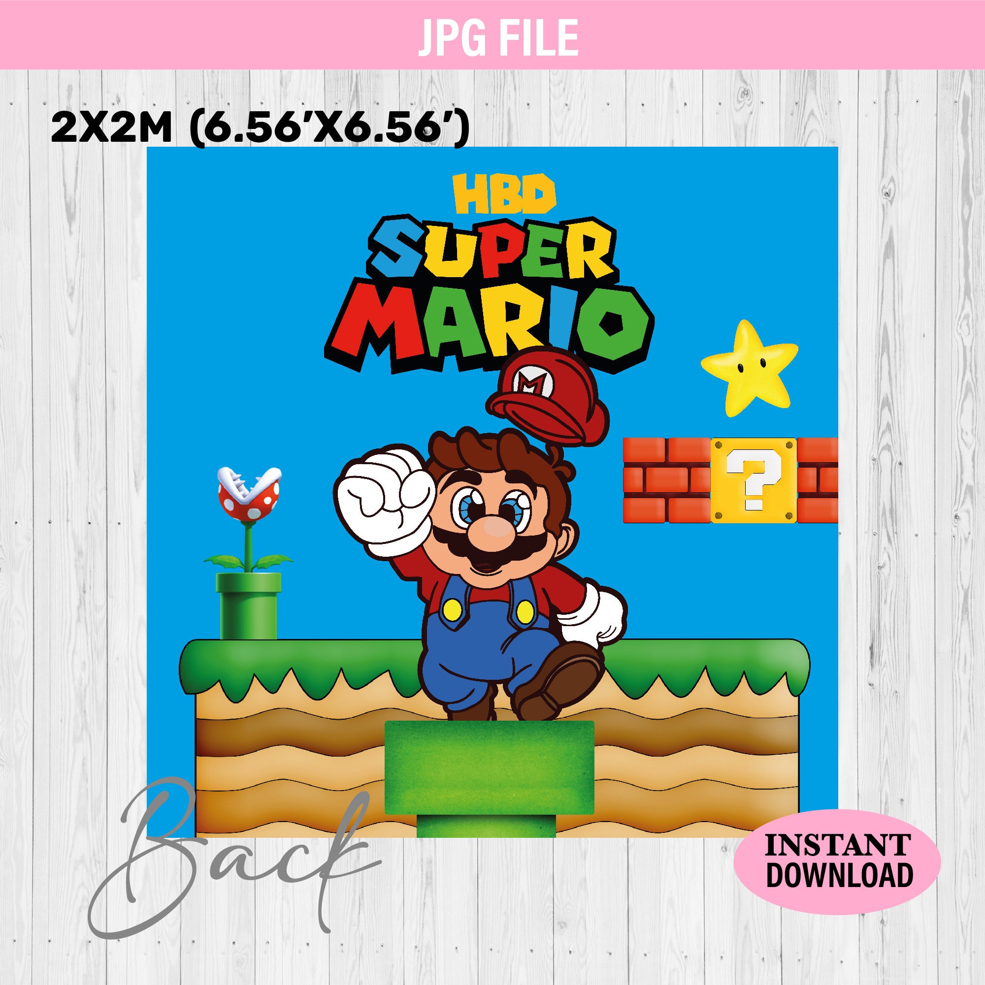 MARIO Wall Backdrop 2 | Birthday Party Super Mario Backdrop | Custom ...