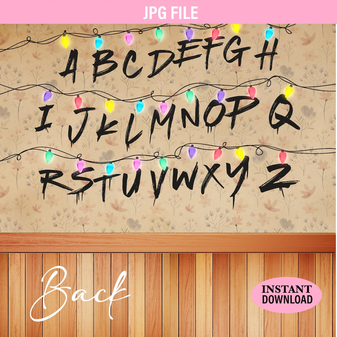Digital Background | Stranger Things Alphabet Party Theme Backdrop ...