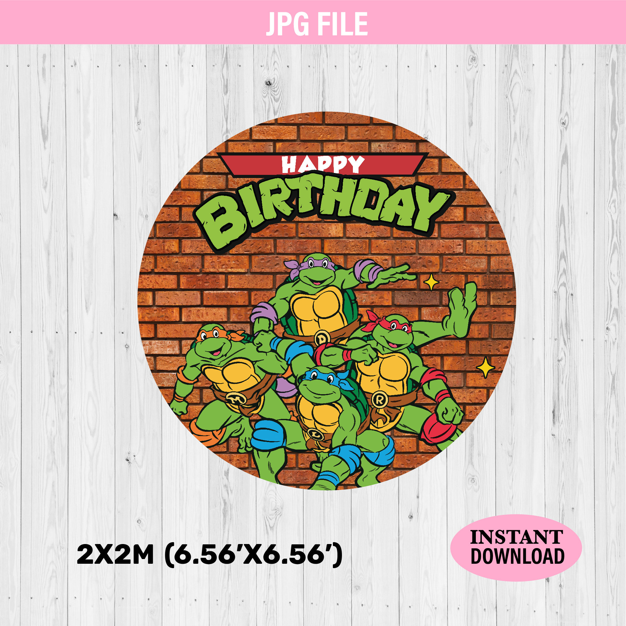TMN Turtles Backdrop Birthday Party Ninja Turtles Custom Backdrop ...