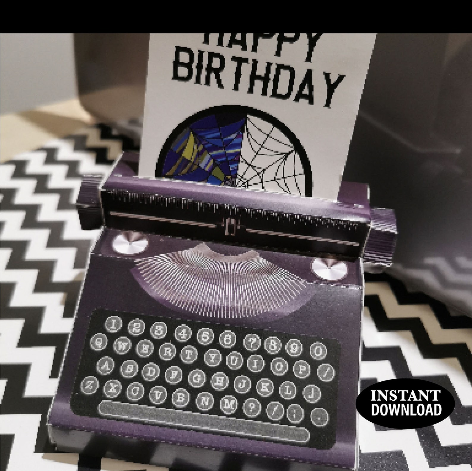 Typewriter Box Template SVG Y PNG for Cricut | Wednesday | Portrait ...