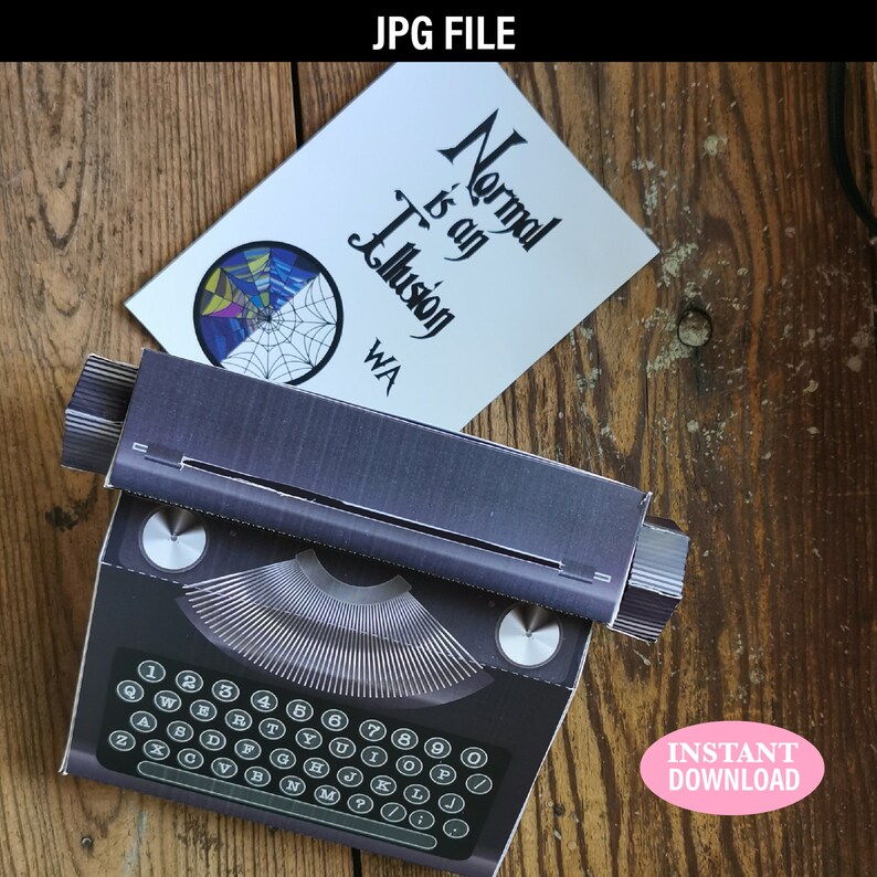 Typewriter BIG BOX Template | Wednesday | Portrait Holder | Download ...
