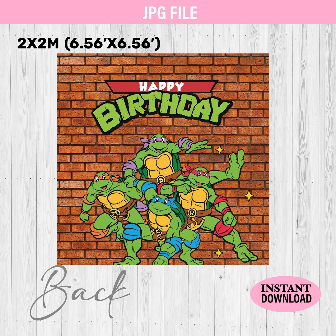 TMN Turtles Backdrop Birthday Party Ninja Turtles Custom Backdrop ...