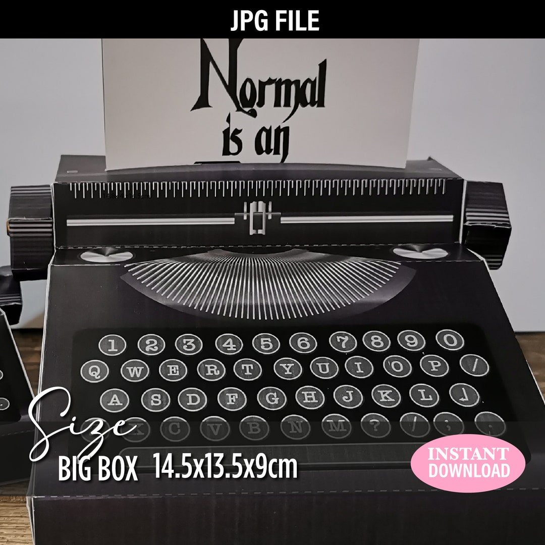 Typewriter BIG BOX Template | Wednesday | Portrait Holder | Download ...
