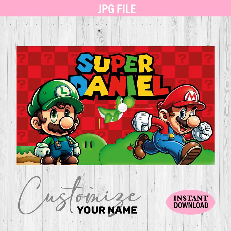 MARIO Wall Backdrop | Birthday Party Super Mario Backdrop | Custom ...