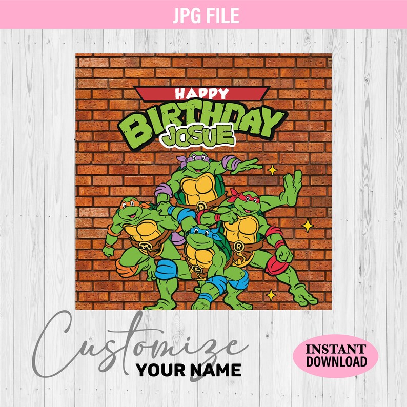 TMN Turtles Backdrop Birthday Party Ninja Turtles Custom Backdrop ...