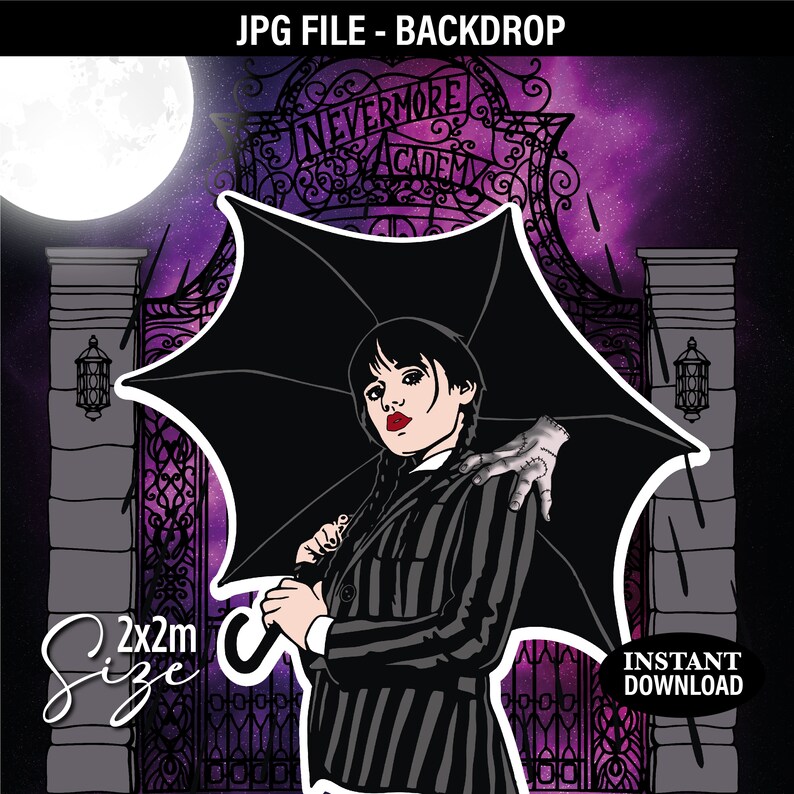 Wednesday Nevermore Gothic Backdrop Wednesday Party Theme - Etsy