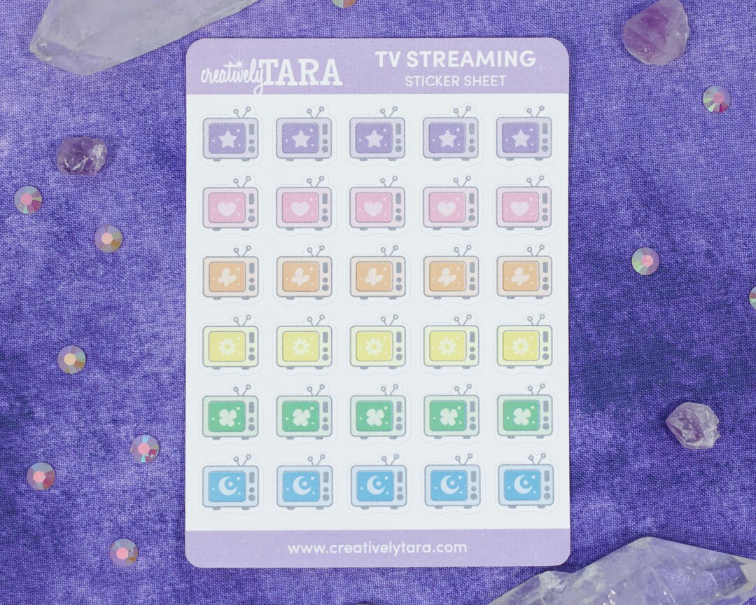 TV Streaming - Planner - Bullet Journal - Paper Sticker Sheet - Etsy