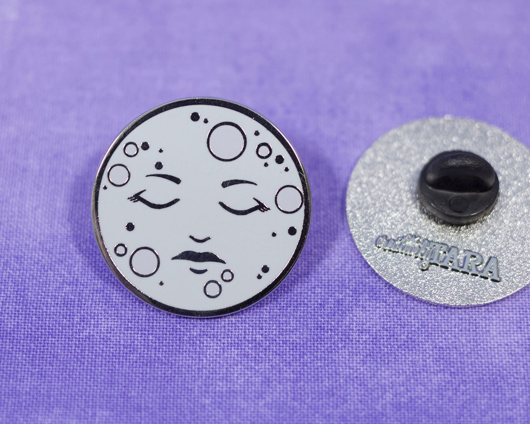 Full Moon - Silver - Enamel Pin - Etsy