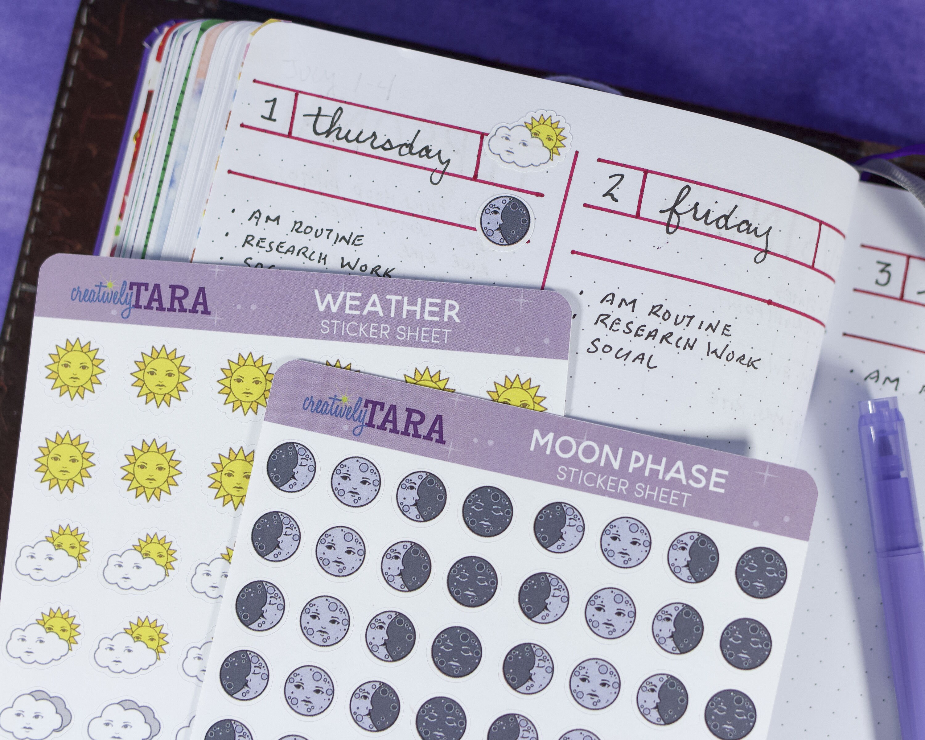 Weather Planner Bullet Journal Paper Sticker Sheet | Etsy