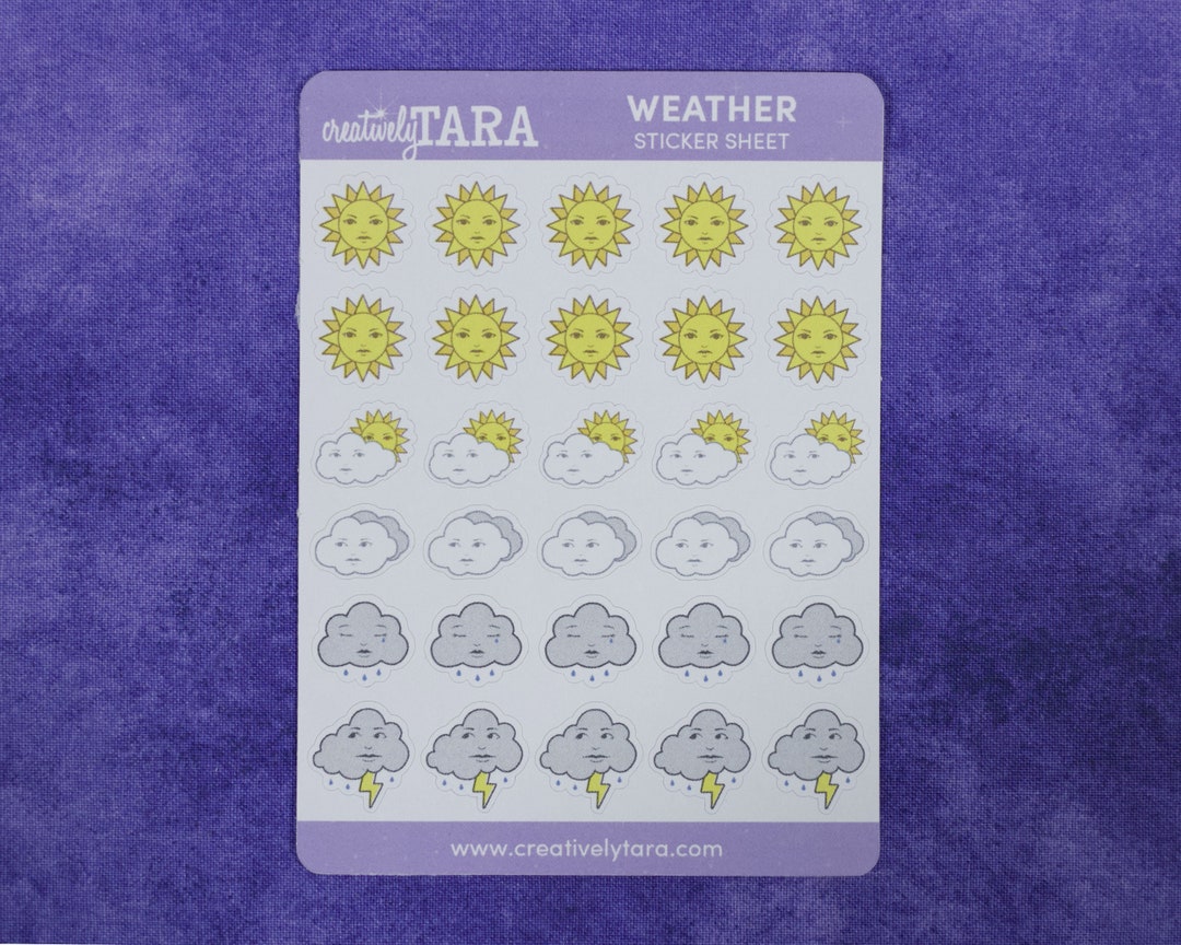 Weather - Planner - Bullet Journal - Paper Sticker Sheet - Etsy