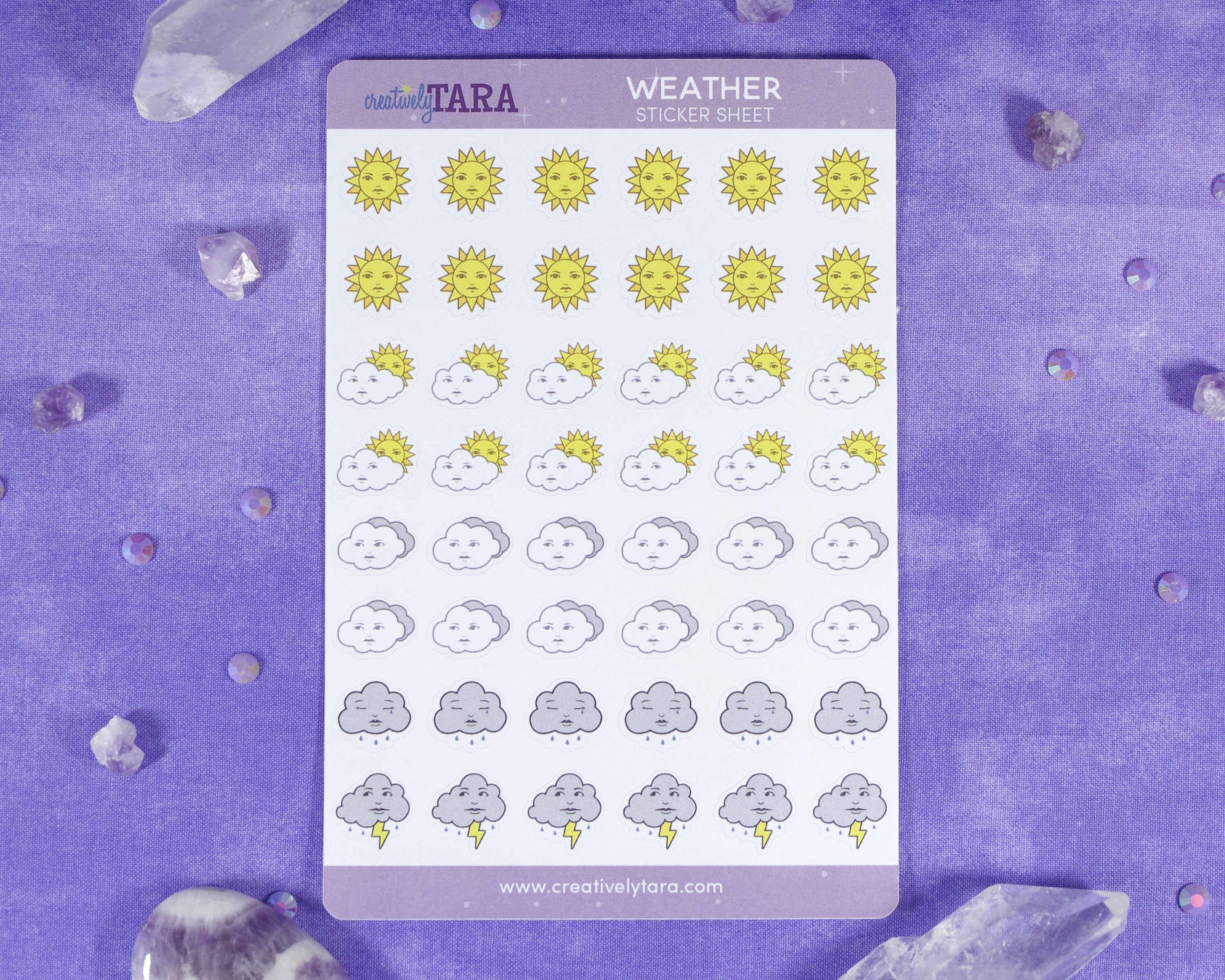 Weather Planner Bullet Journal Paper Sticker Sheet | Etsy