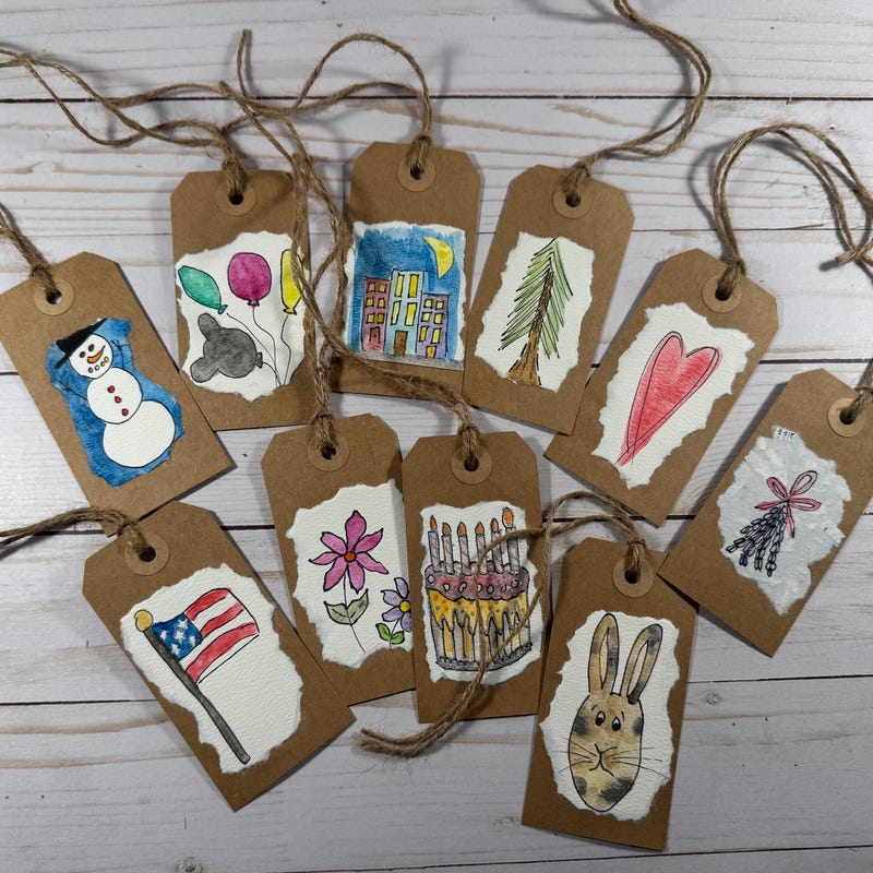 Hand Painted Tags - Etsy
