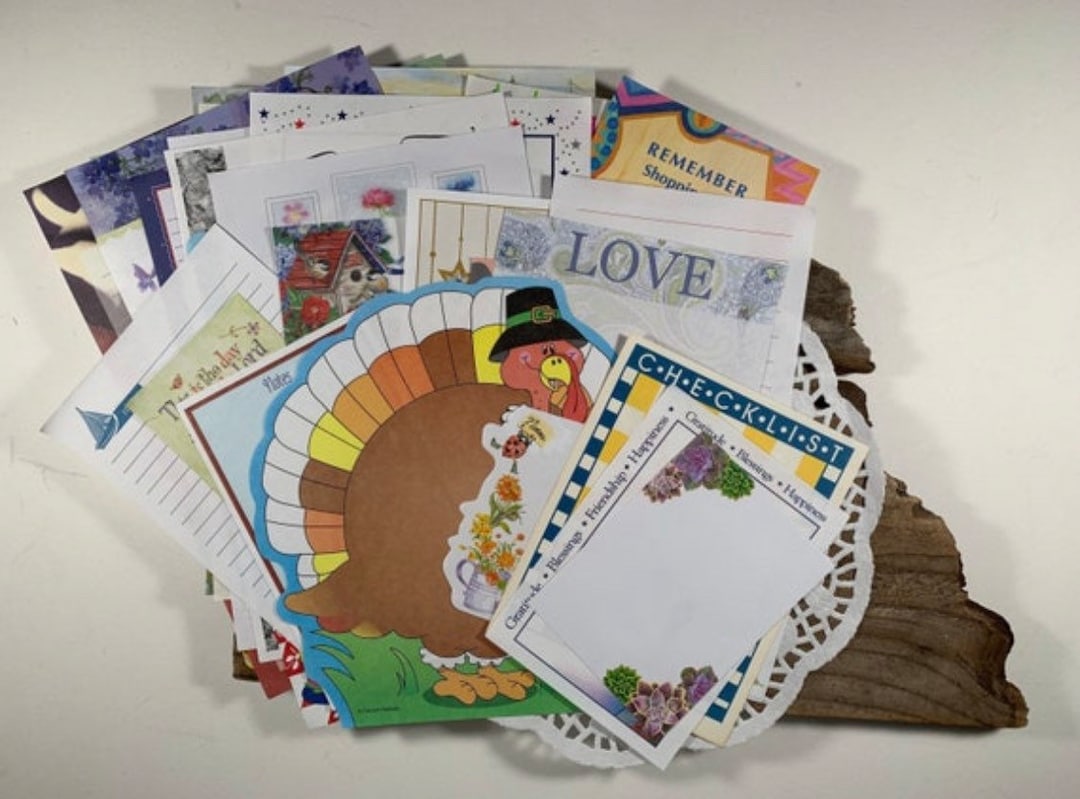 Stationery Ephemera Pack: 30 Vintage Paper Sheets for Junk Journals - Etsy