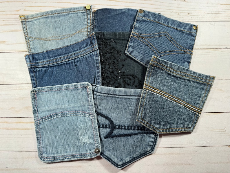 5 Distressed Denim Pockets: Ripped & Stained, Repurposed Craft Supplies ...